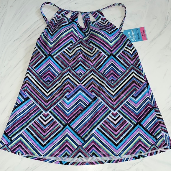 Swim Solutions | Swim | Swim Solutions Tankini Top Swim Stripe Chevron ...
